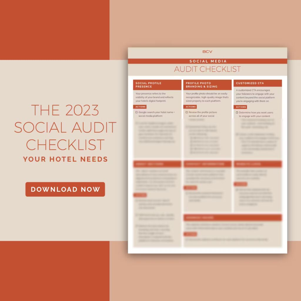 The Social Audit Checklist Your Hotel Needs - BCV